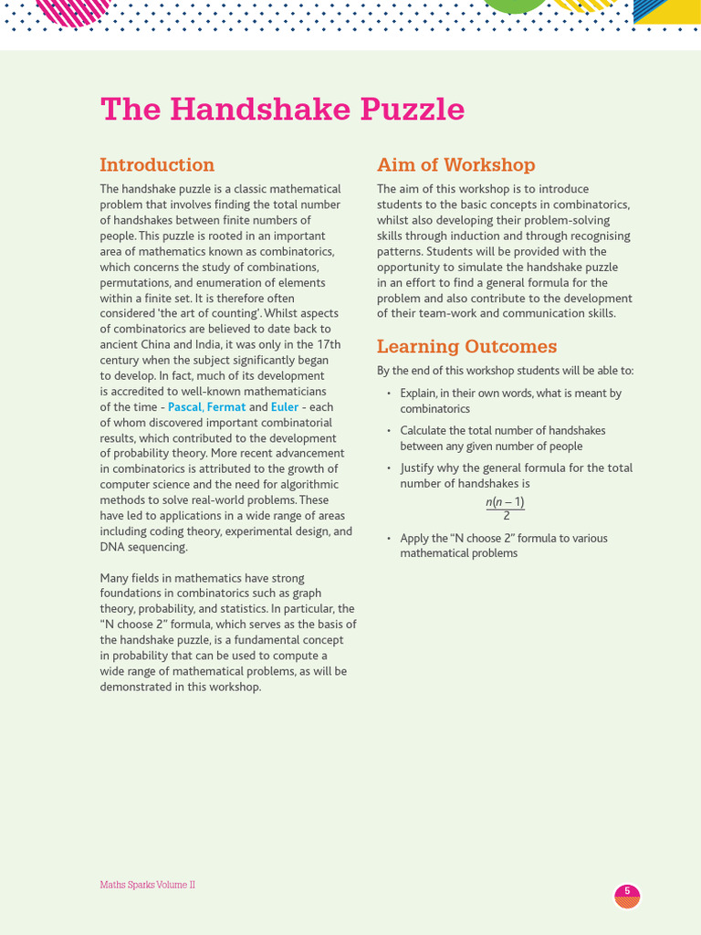 The Handshake Puzzle | PDF