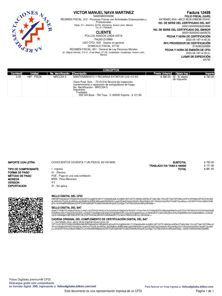 NAMV680404K86_Factura_12439_647956BC-6541-4BC2-9E39-E96E9815544C | PDF ...