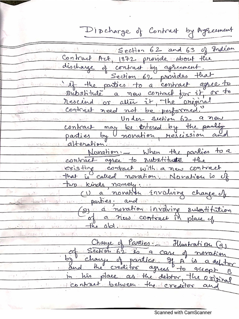 Discharge of Contract by Agreement | PDF