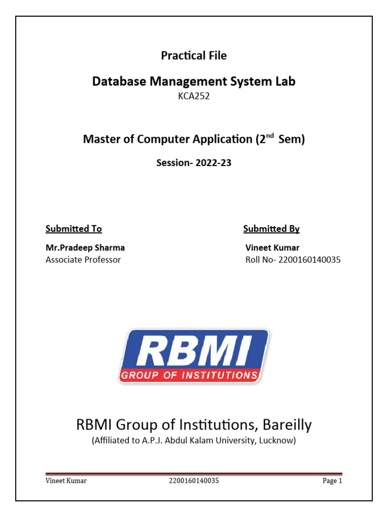 Dbms Practical | PDF | Table (Database) | Pl/Sql Dbms Practical | PDF | Table (Database) | Pl/Sql