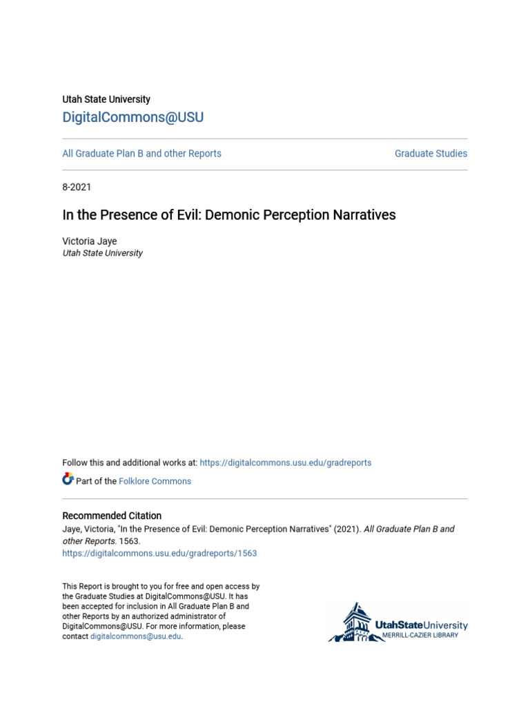 In The Presence of Evil - Demonic Perception Narratives | PDF | Demons | Satan
