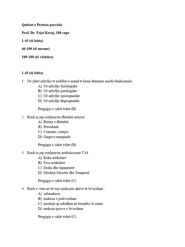 PROTEZA PARCIALE 180cp | PDF