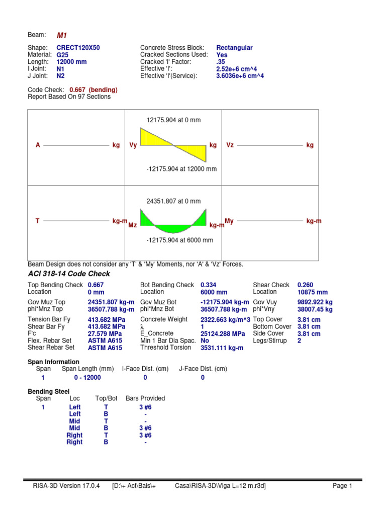 RISA-3D Detail Report | PDF