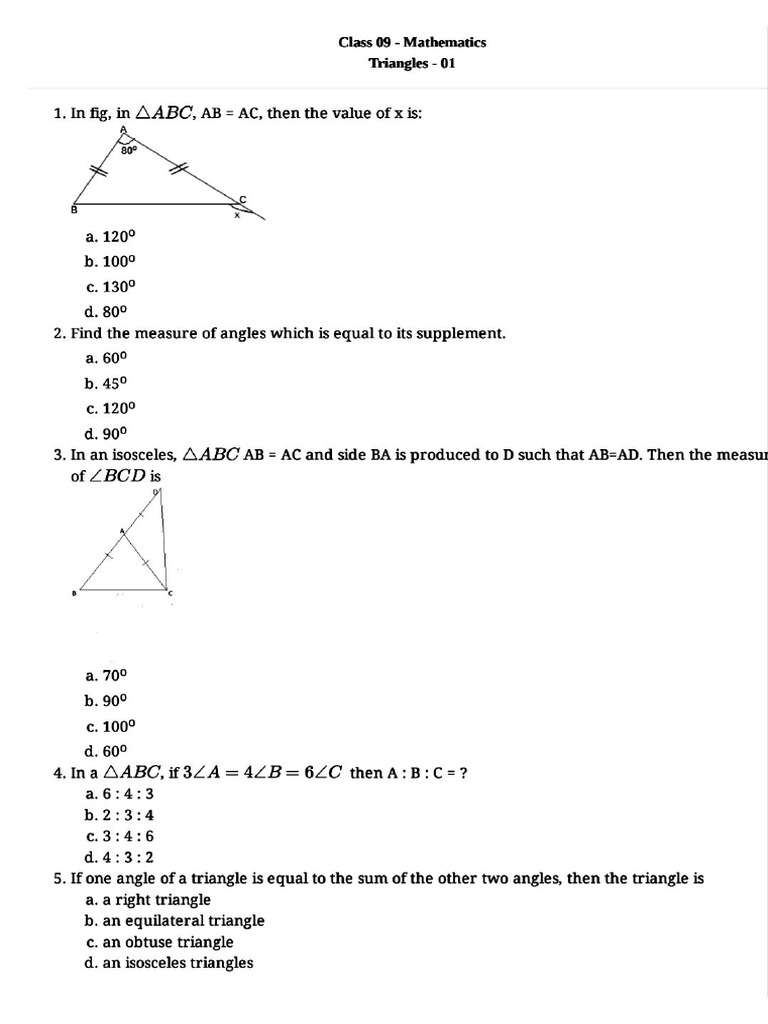 Practice Test (Triangle) | PDF