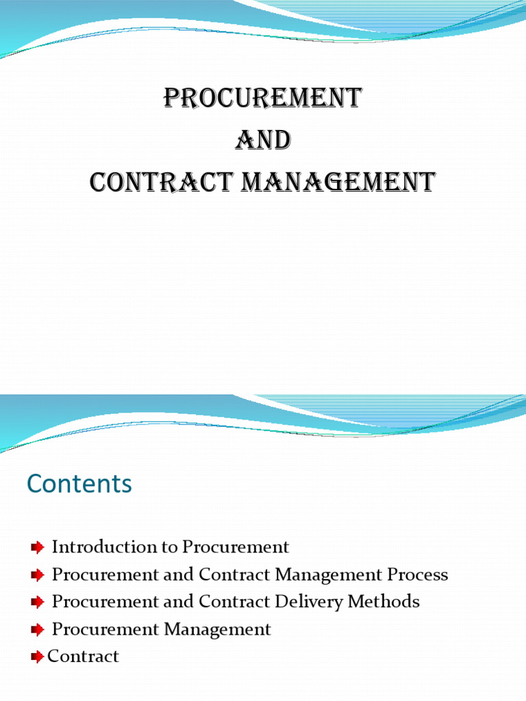 Chapter 2 Procurement & Contract MGT | PDF | Finance & Money Management