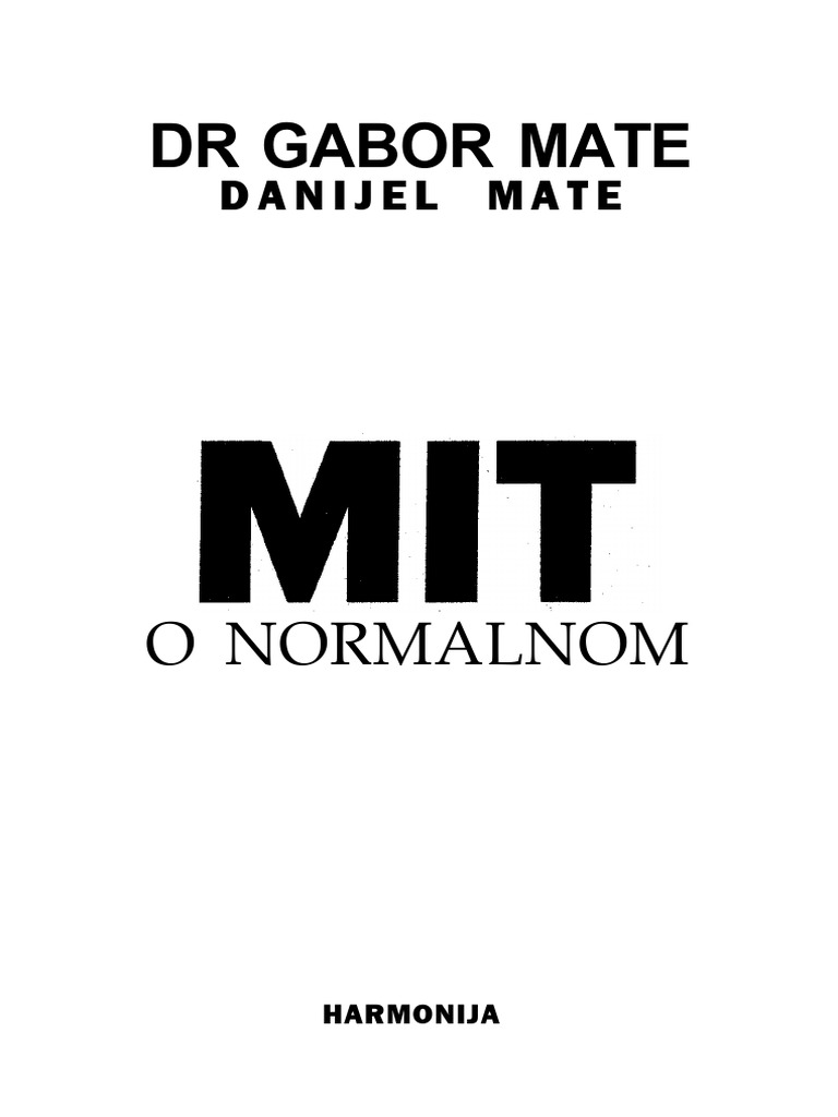 Gabor Mate - Mit o Normalnom | PDF