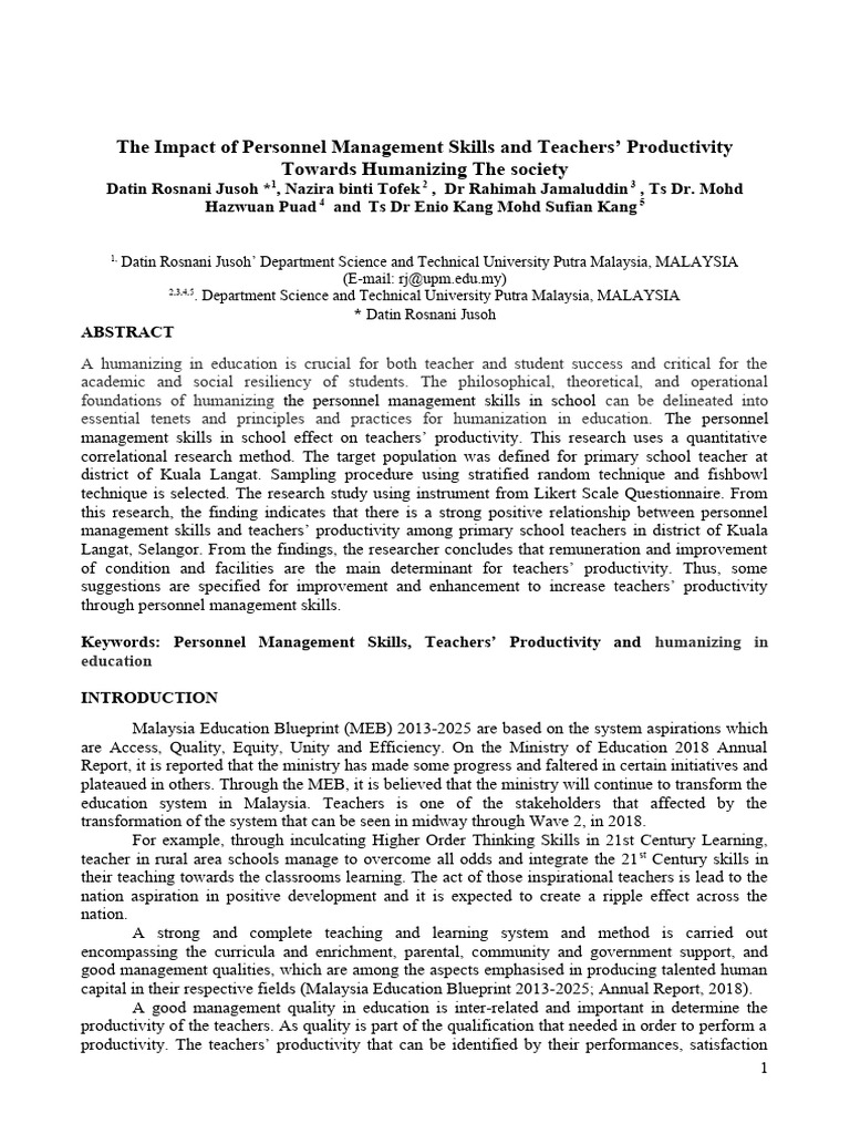 The Impact of Teacher MNGMNT Skills | PDF
