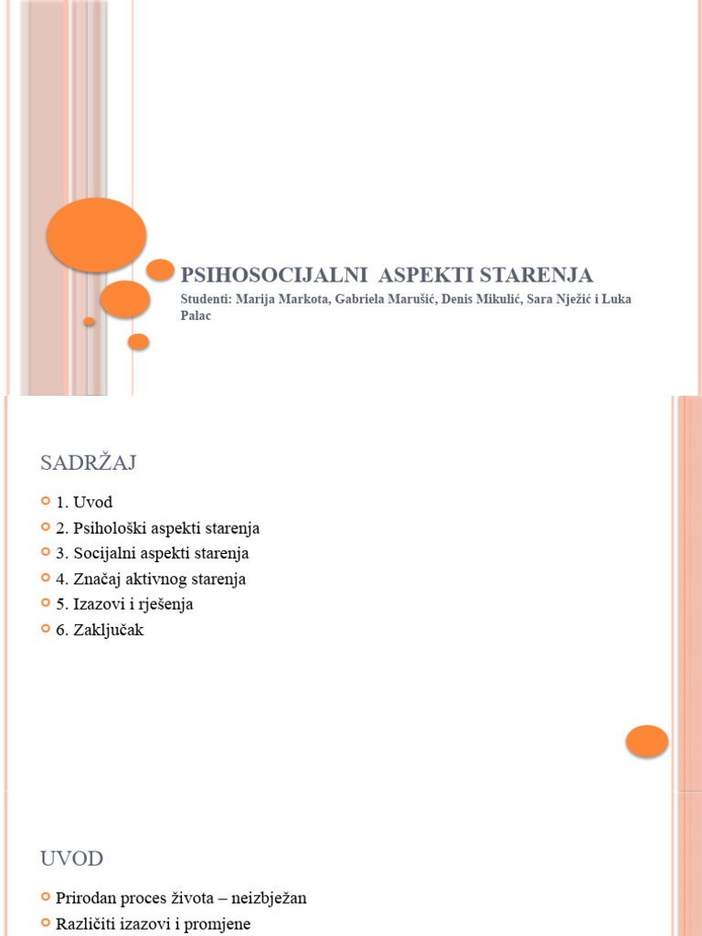 pSIHOSOCIJALNI ASPEKTI STARENJA | PDF