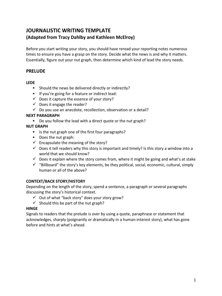 Journalistic Writing Structure2 1 | PDF