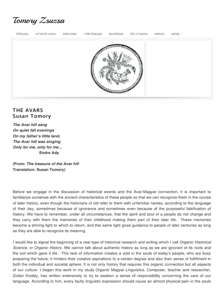 Tomory Zsuzsa - The Avars | PDF | Huns | Hungarians