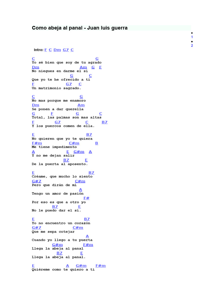 Como Abeja Al Panal | PDF