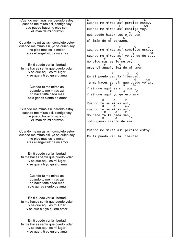 Cuando Me Miras Asi | PDF