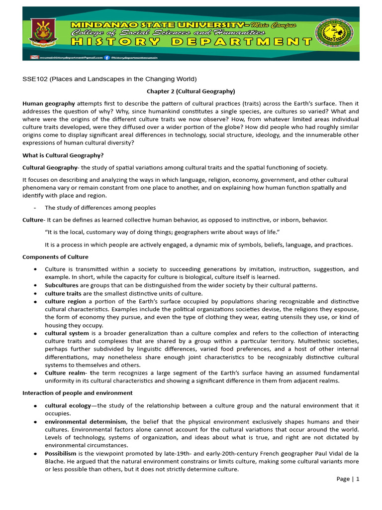 Chapter 2 Cultural Geography | PDF | Ethnicity | Geography