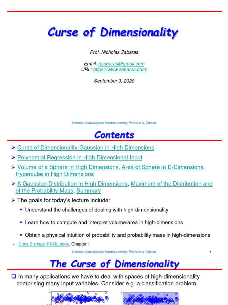 Lec10 CurseOfDimensionality | PDF | Sphere | Machine Learning