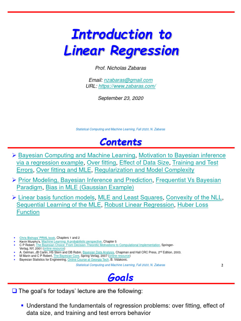 Lec19-Introduction2LinearRegression | PDF | Machine Learning | Artificial Intelligence