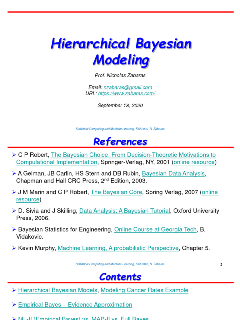 Lec18 HierarchicalBayesianModels | PDF | Bayesian Network | Mean Squared Error