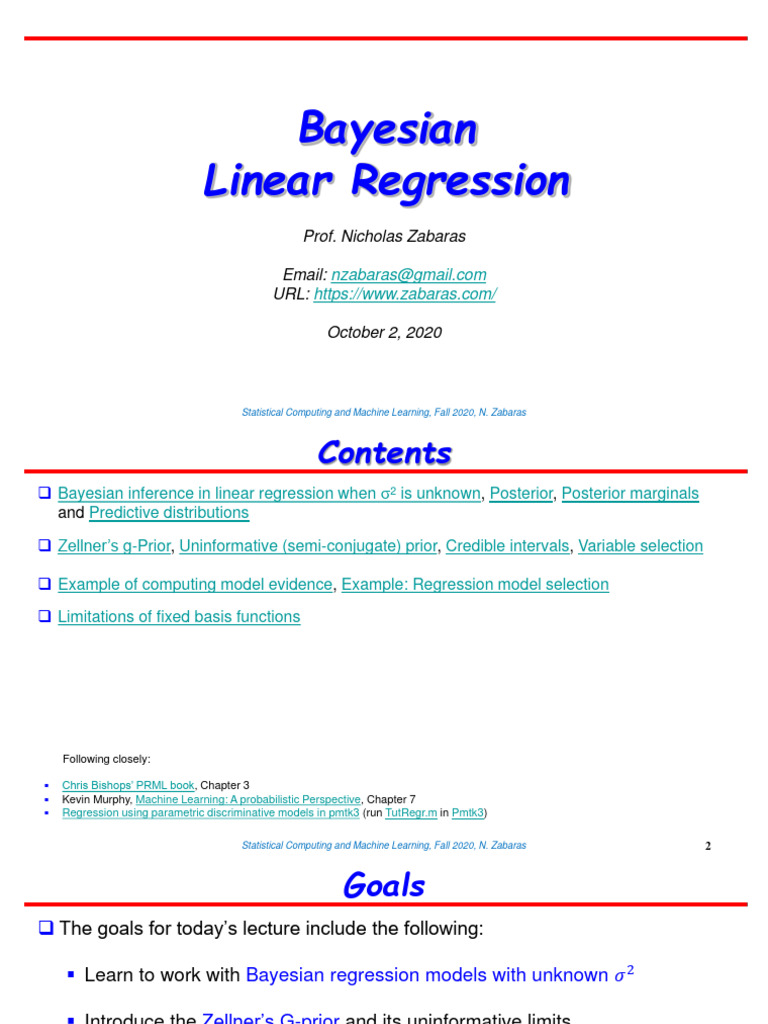 Lec24 BayesianLinearRegression | PDF