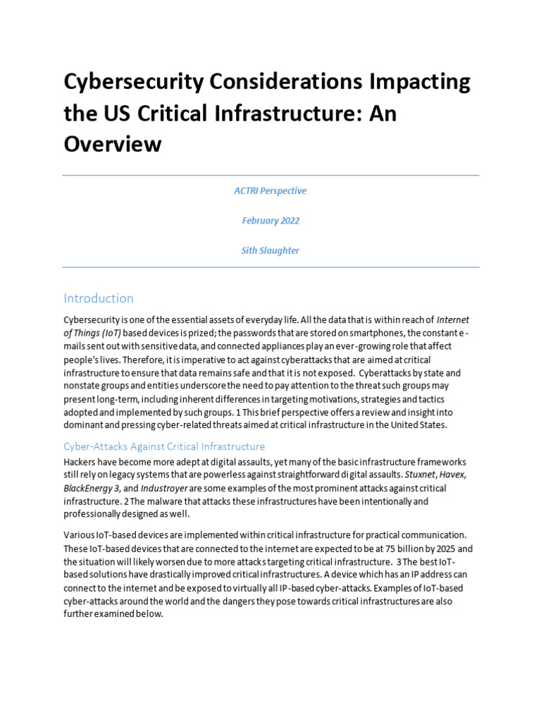 Cybersecurity Considerations | PDF | Security | Computer Security