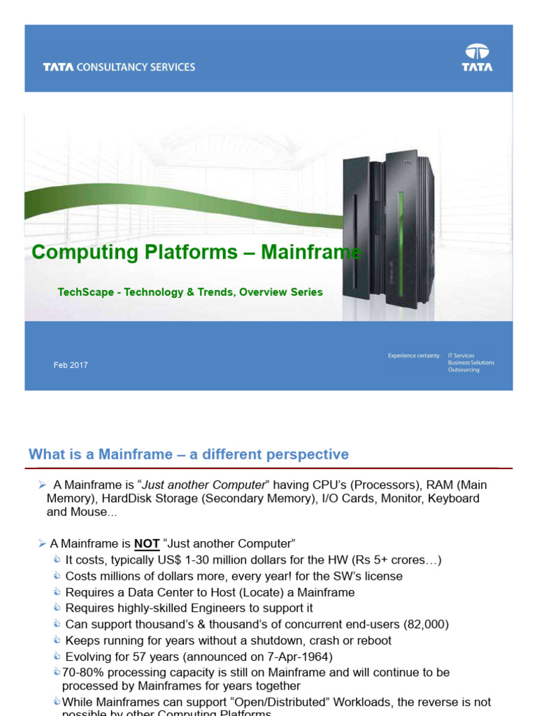 Introduction To Mainframe Pdf Mainframe Computer Computer Data