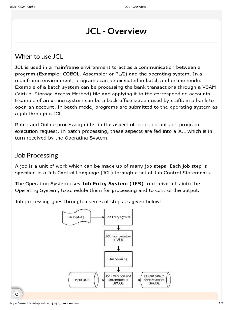2 JCL - Overview | PDF | Information Technology | Operating System Families