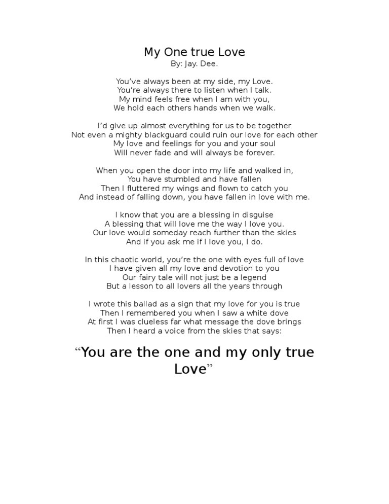 My One True Love | PDF