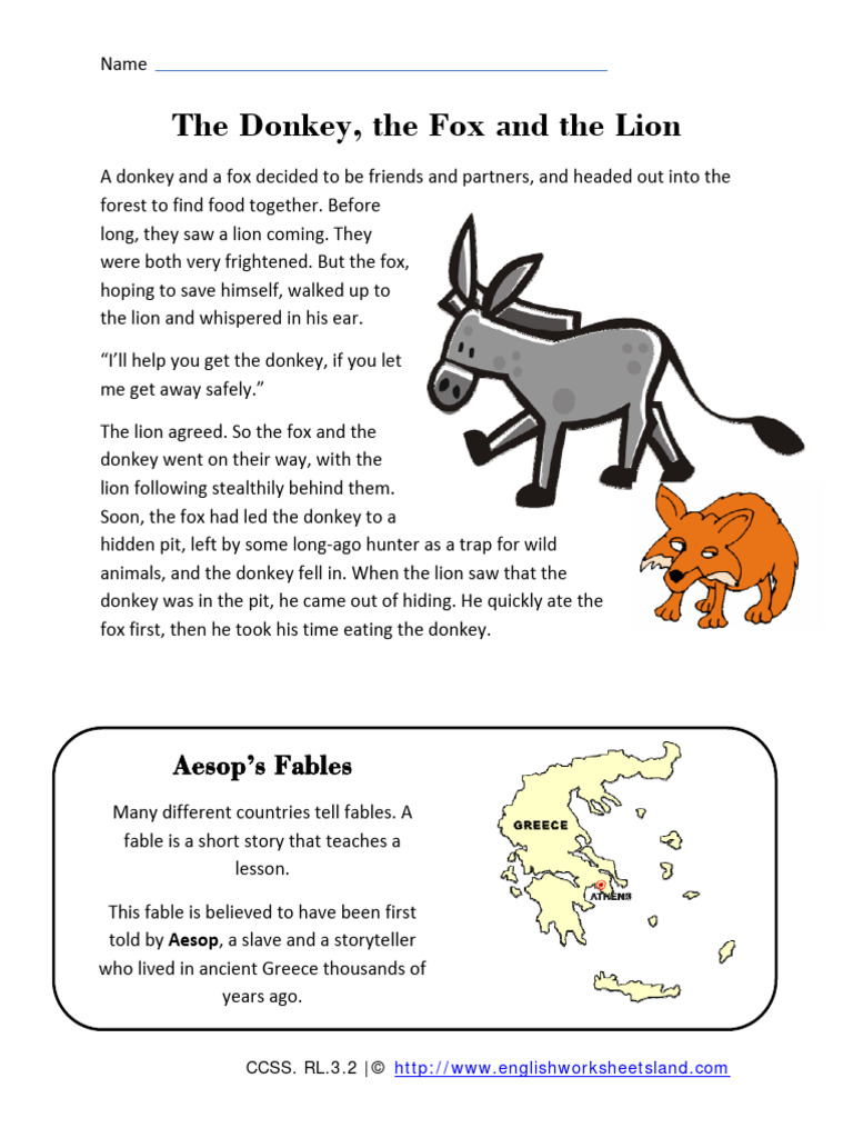 The Donkey, The Fox and The Lion | PDF | General Fiction