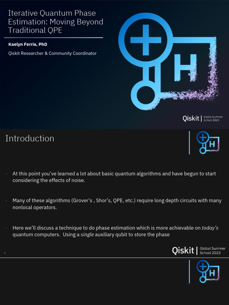 Lecture 8.1 - Iterative Quantum Phase Estimation - Moving Beyond Traditional QPE | PDF