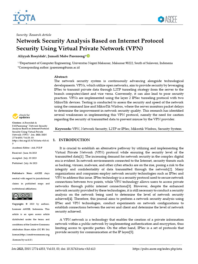 Artikel Aliyyah - Network Security Analysis Based On Internet Protocol ...