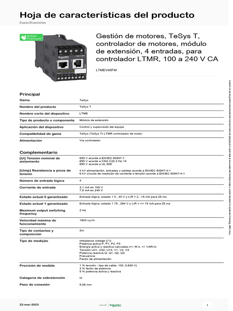 Tesys T - LTMEV40FM | PDF