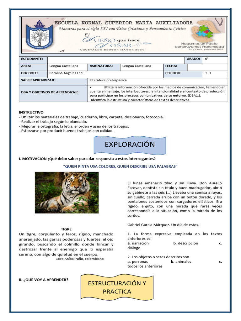 Gua N 1 La Descripcin 2024 | PDF