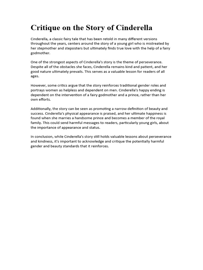 Critique of Cinderella's Themes and Messages | PDF