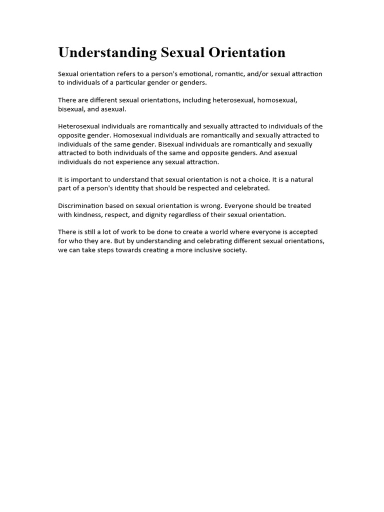Understanding Sexual Orientation Pdf