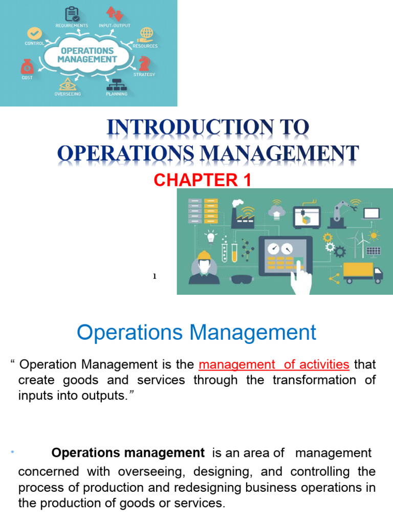 1 Operations Management | PDF | Supply Chain Management | Operations ...
