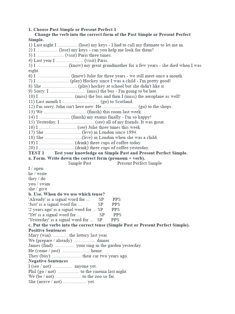 Homework Pdf Grammatical Tense Language Families