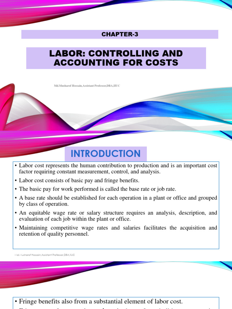 MH Chapter - 3 - Labor Controlling and Accounting For Costs | PDF | Cost Of Living | Labour ...