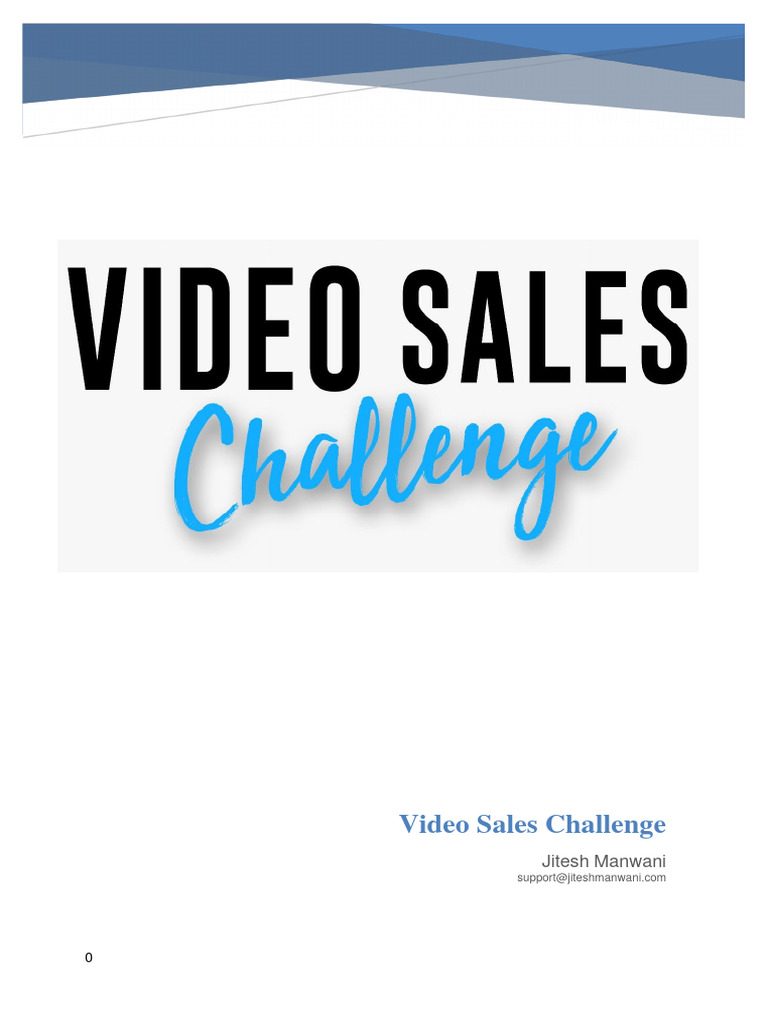 Video Sales Challenge Notes | PDF | Business | Self-Improvement