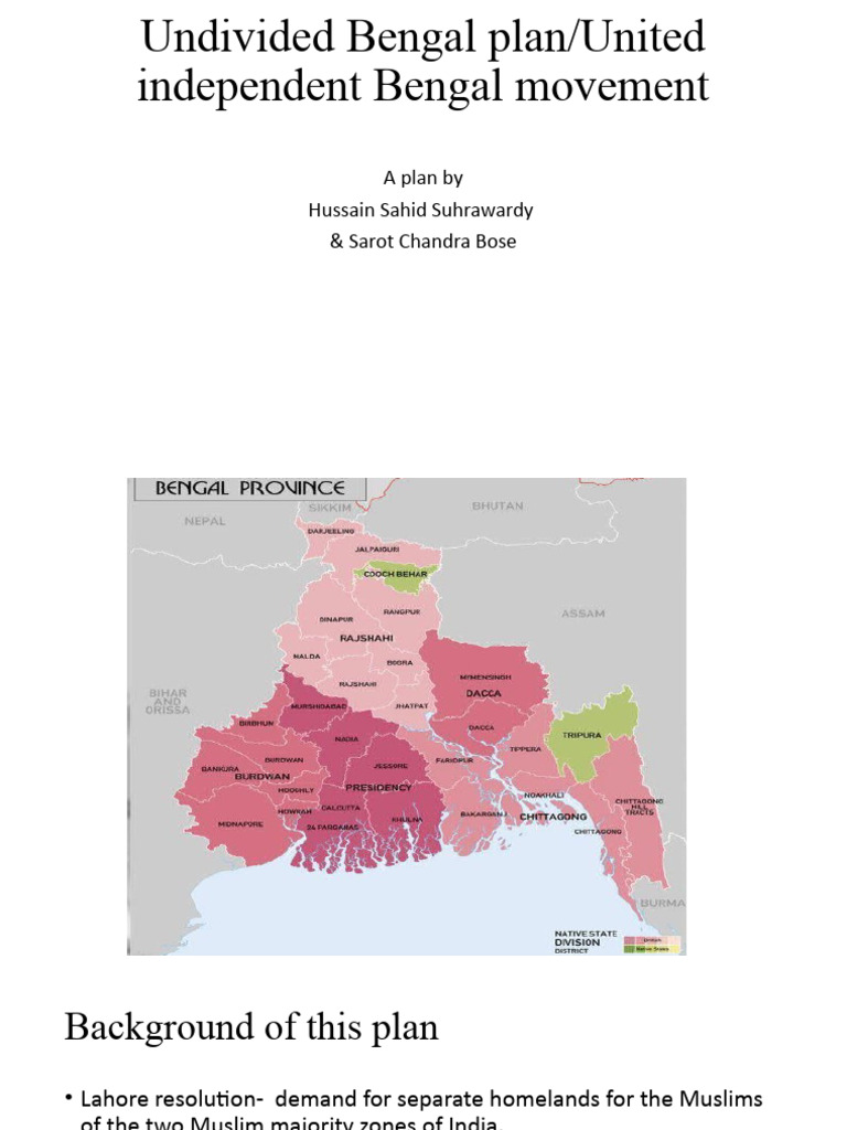 Undivided Bengal Plan | PDF