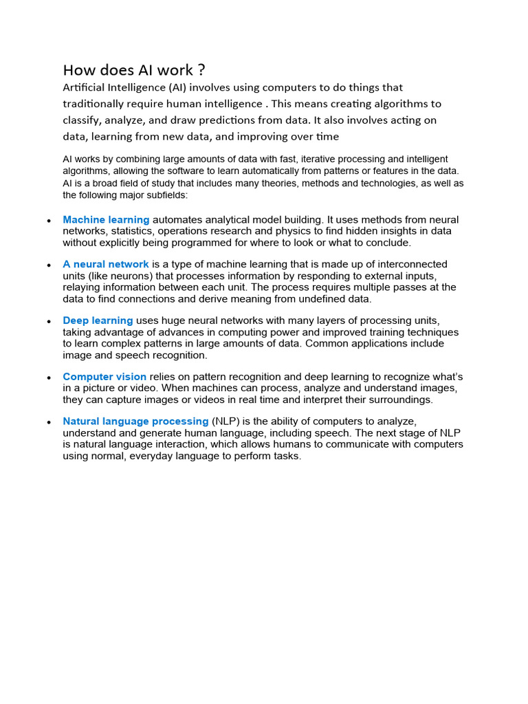 How Does AI Work | PDF
