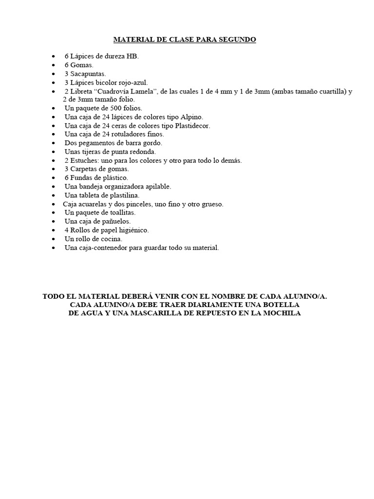 Material De Clase Para Segundo Primaria Pdf