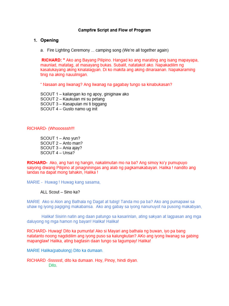 Campfire Script and Flow of Program 221115004641 59d05ffb | PDF