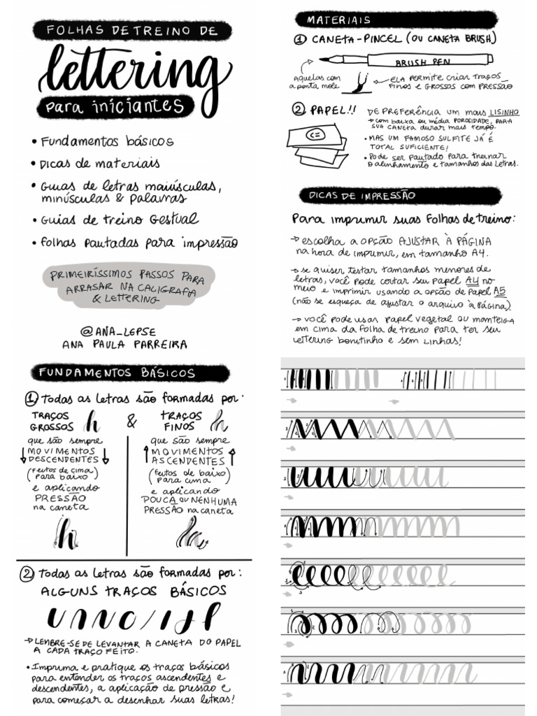 Folha Treino Lettering Iniciantes | PDF