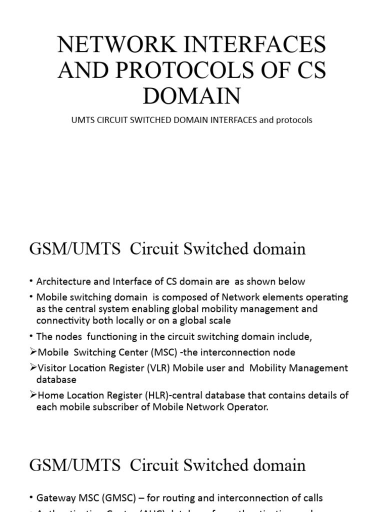Circuit Switched Interfaces and protocols | PDF