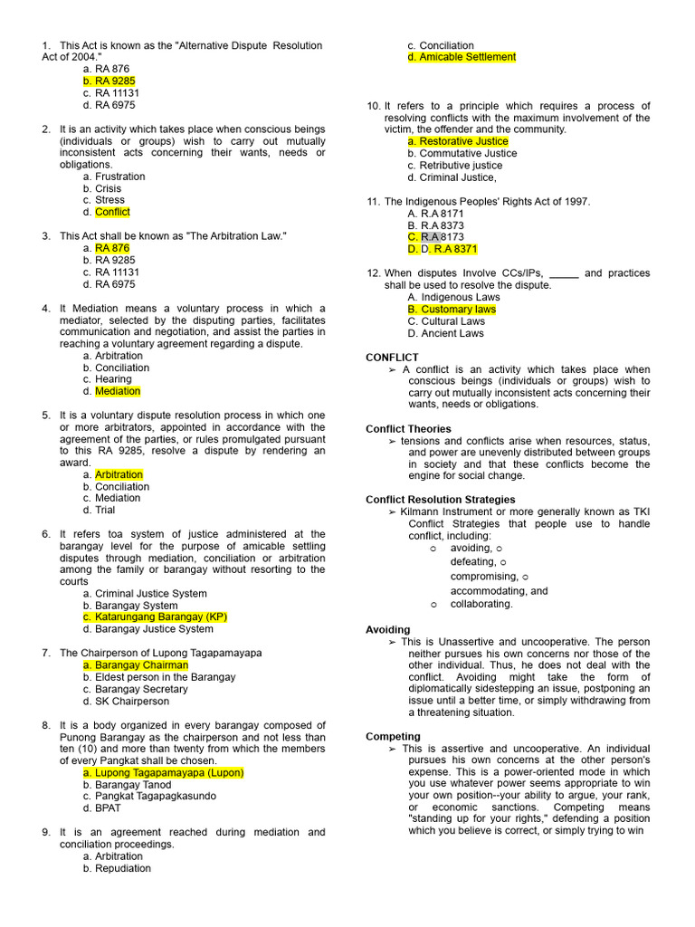 RA 9285: Alternative Dispute Resolution | PDF | Mediation | Alternative ...