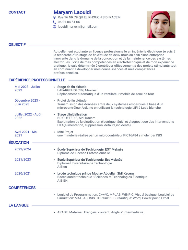 CV Maryam Laouidi | PDF