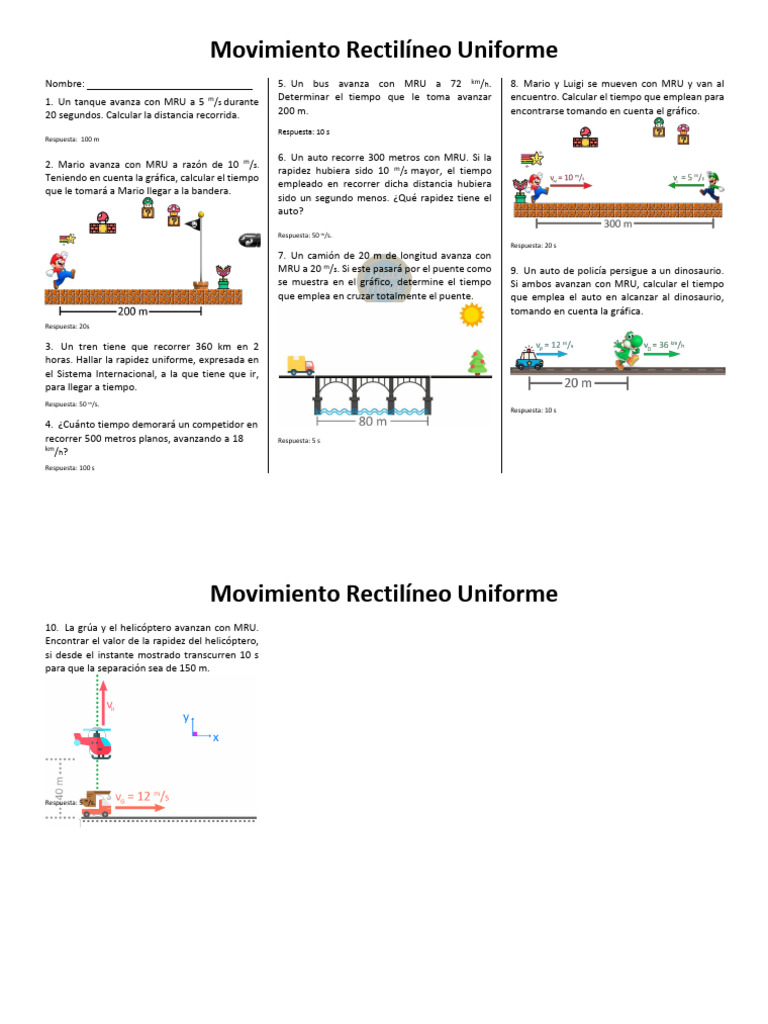 Ejercicios Mru | PDF