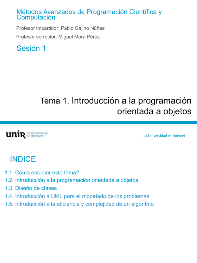 Tema1 - Introducción Programación Orientada A Objetos | PDF