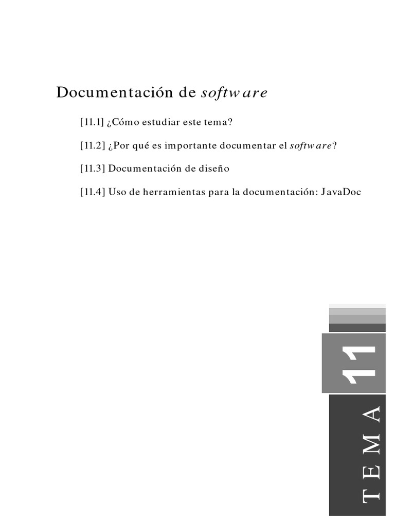 tema11_DOCUMENTACION DE SOFTWARE | PDF | Software | Interfaz de usuario