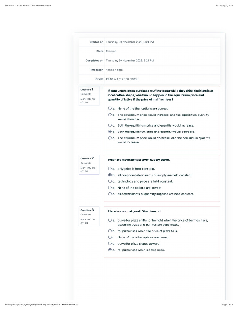 Lecture 4-1 Review Drill Guide | PDF | Career & Growth