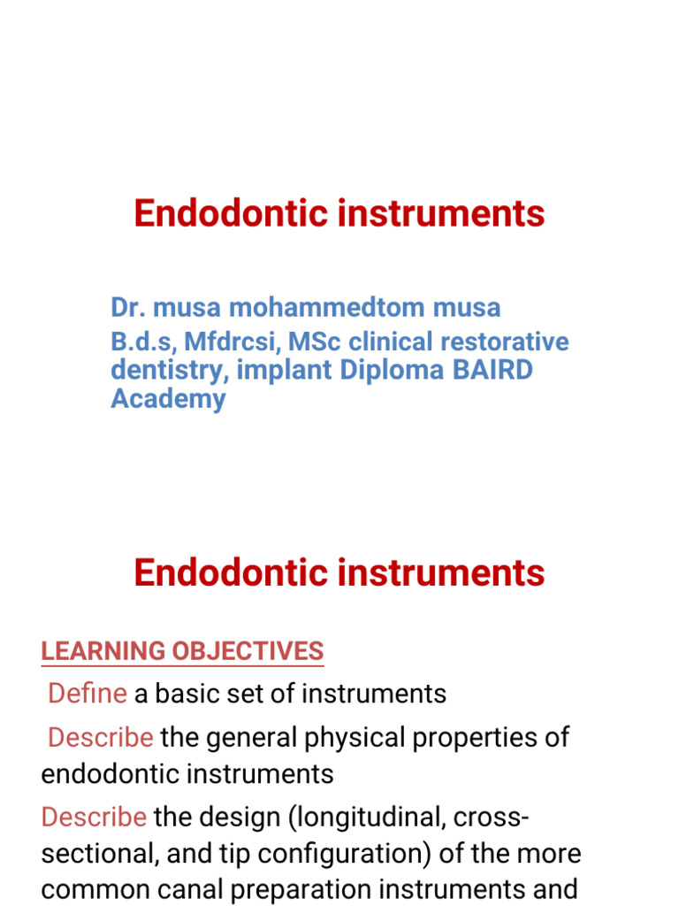 Endodontic Instruments | PDF