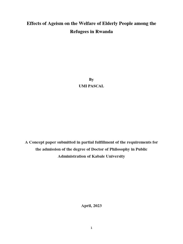 Concept Paper at Kabale University | PDF | Ageism | Refugee